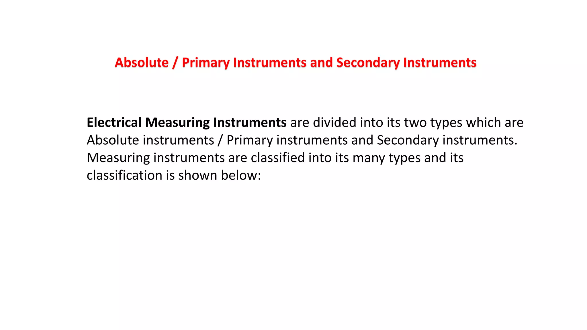 Measurement instruments Static and dynamic characteristics Calibration ...