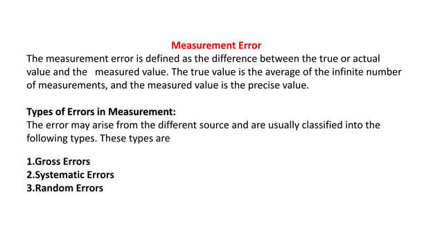 Measurement instruments Static and dynamic characteristics Calibration ...