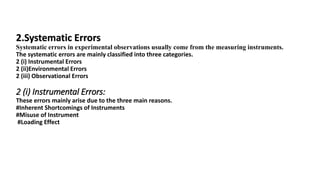 Measurement instruments Static and dynamic characteristics Calibration Systematic Errors, Random ...