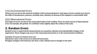 Measurement instruments Static and dynamic characteristics Calibration Systematic Errors, Random ...