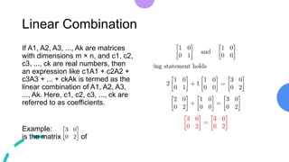 Linear Algebra Presentation including basic of linear Algebra | PPTX