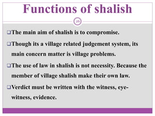 Functions of village Samaj and Shalishpptx | PPT