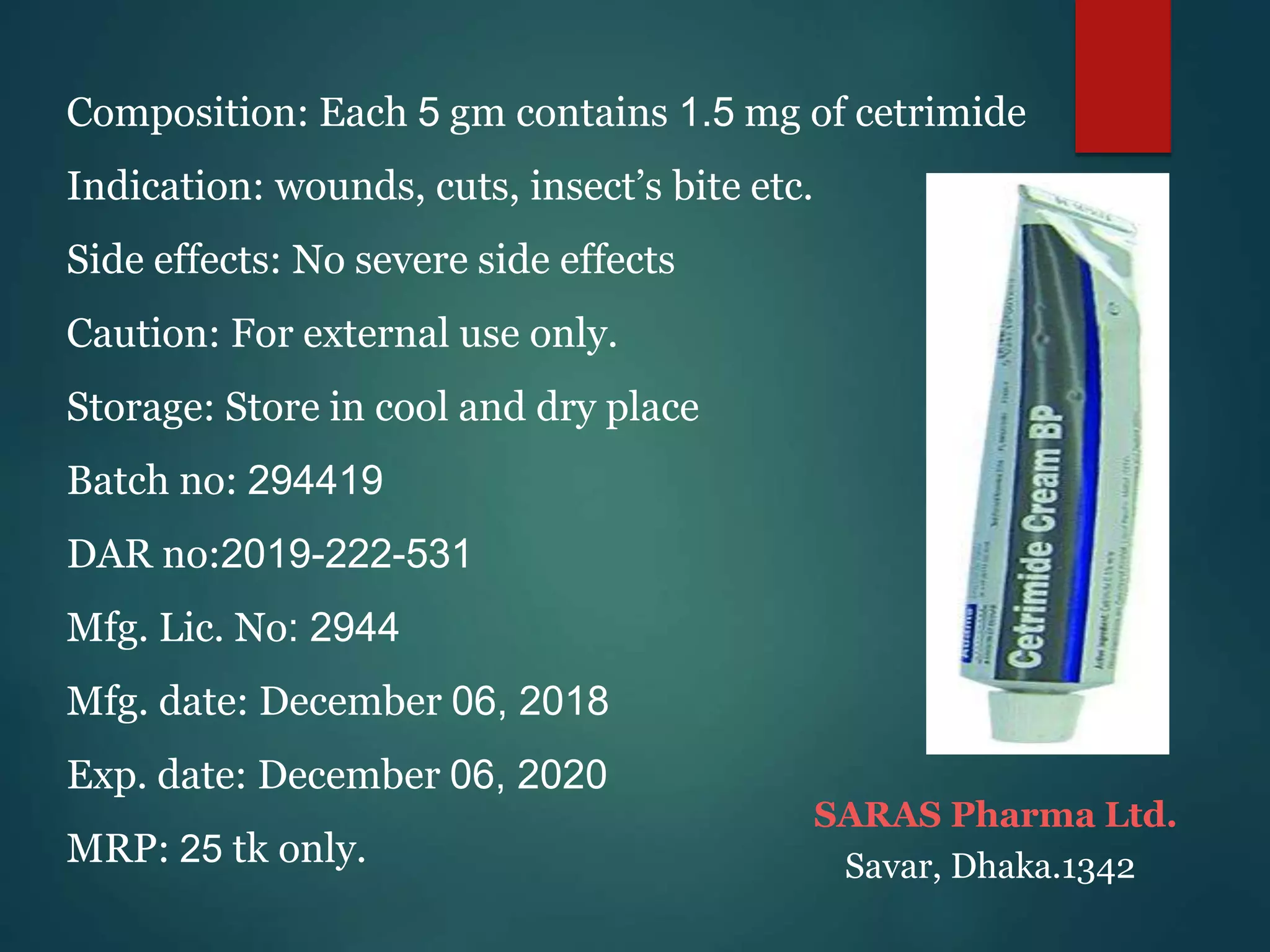 Preparation and Formulation of Cetrimide Cream | PPTX