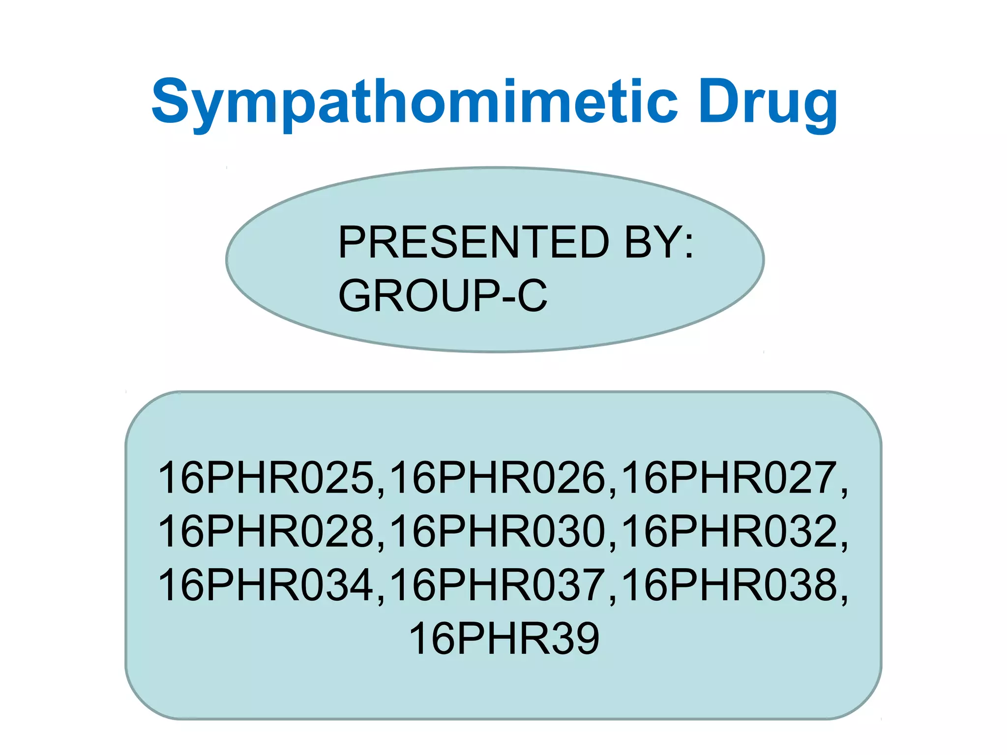 Sympathomimitic drugs (Epinephrine & Nor-epinephrine) | PPT
