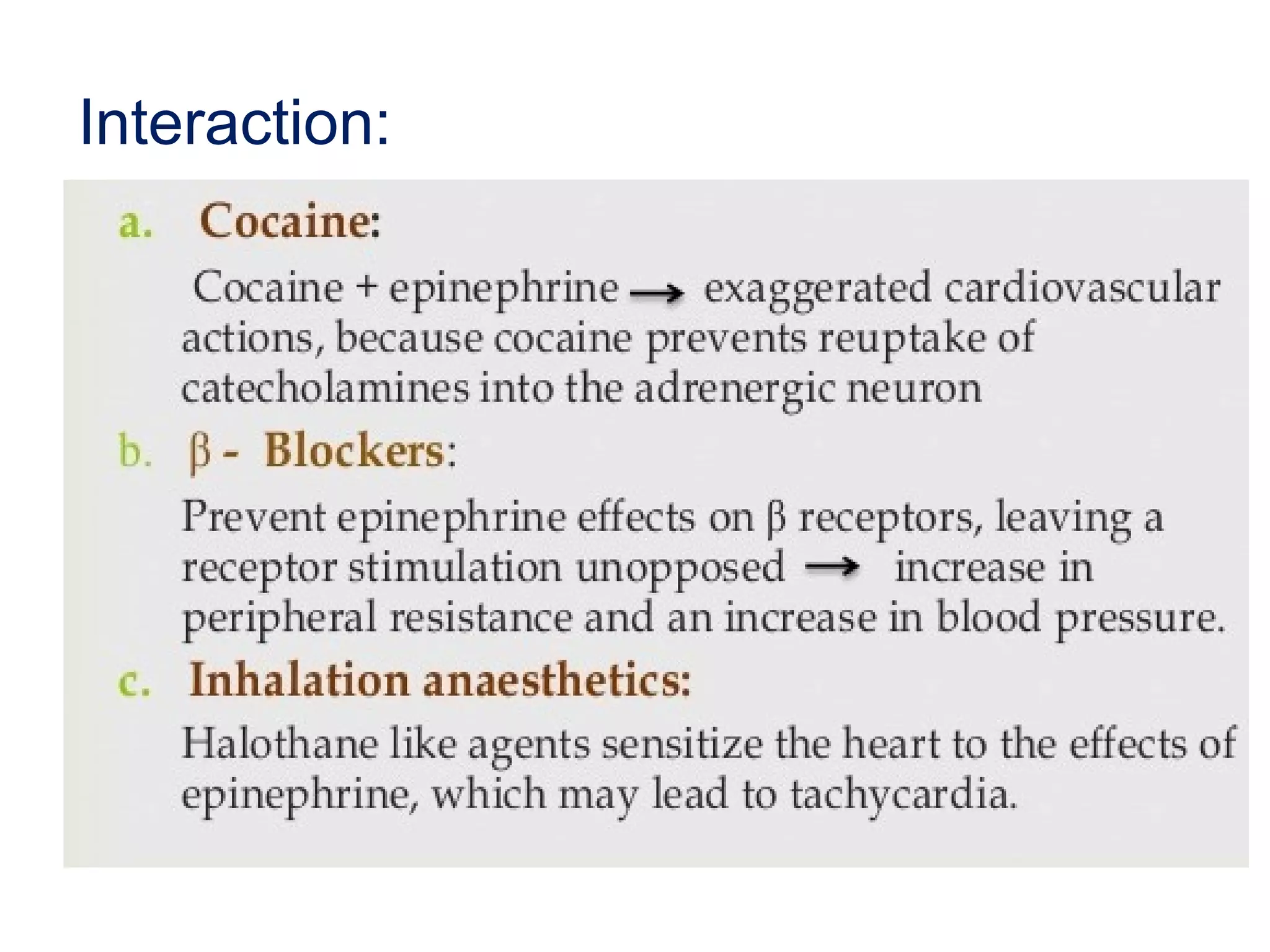 Sympathomimitic drugs (Epinephrine & Nor-epinephrine) | PPT