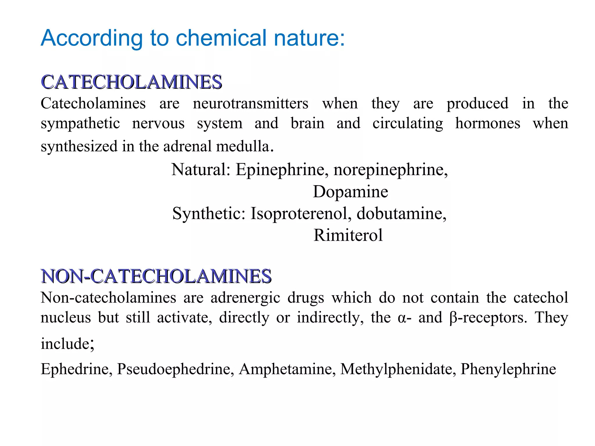 Sympathomimitic drugs (Epinephrine & Nor-epinephrine) | PPT