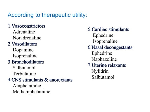 Sympathomimitic drugs (Epinephrine & Nor-epinephrine) | PPT