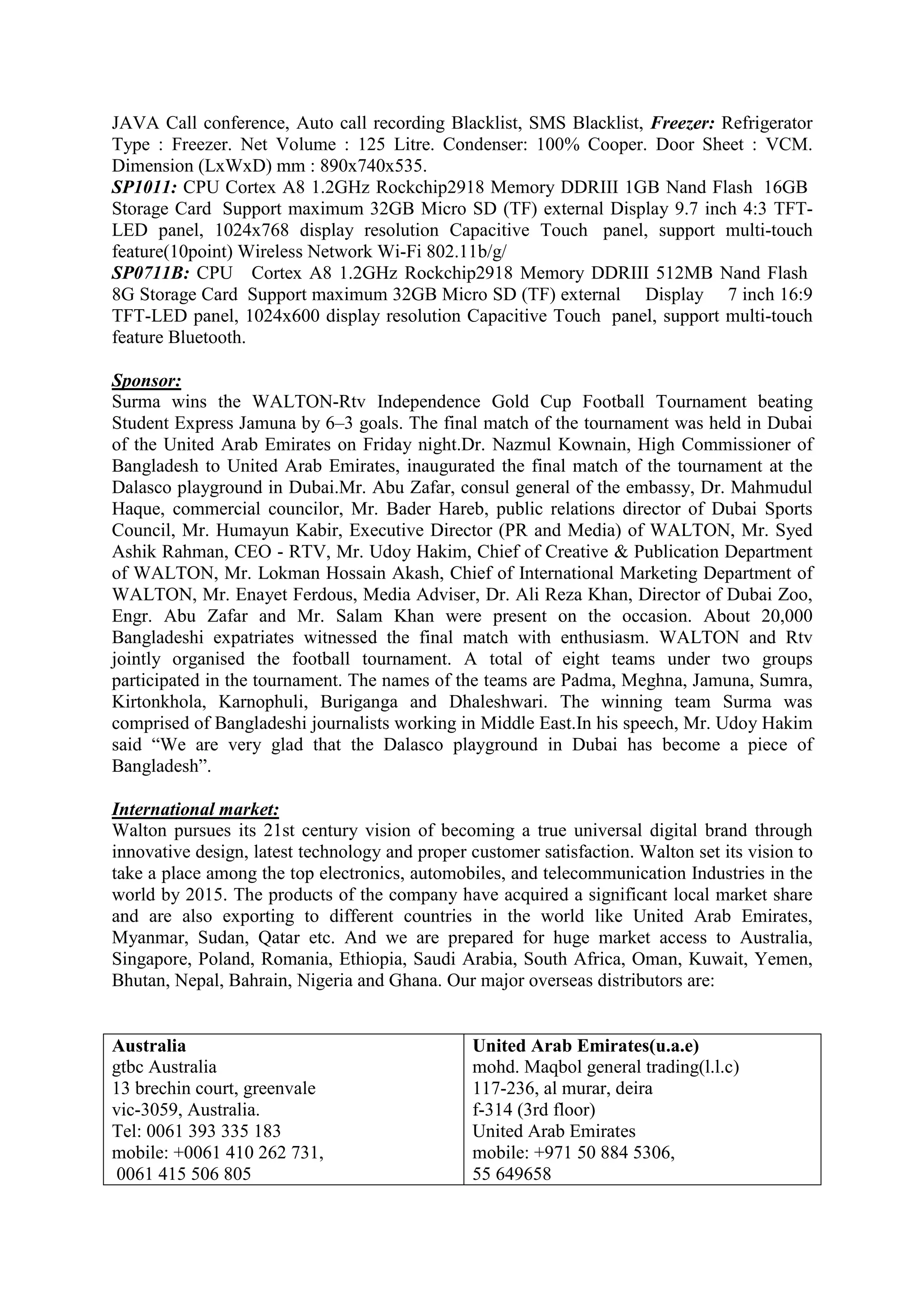 Walton Bangladesh | PDF