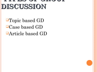 Group discussion | PPT