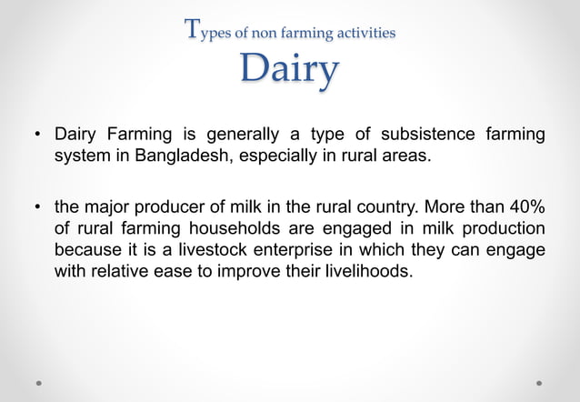 Non-farming activities in rural society.pptx | Agriculture | Industries