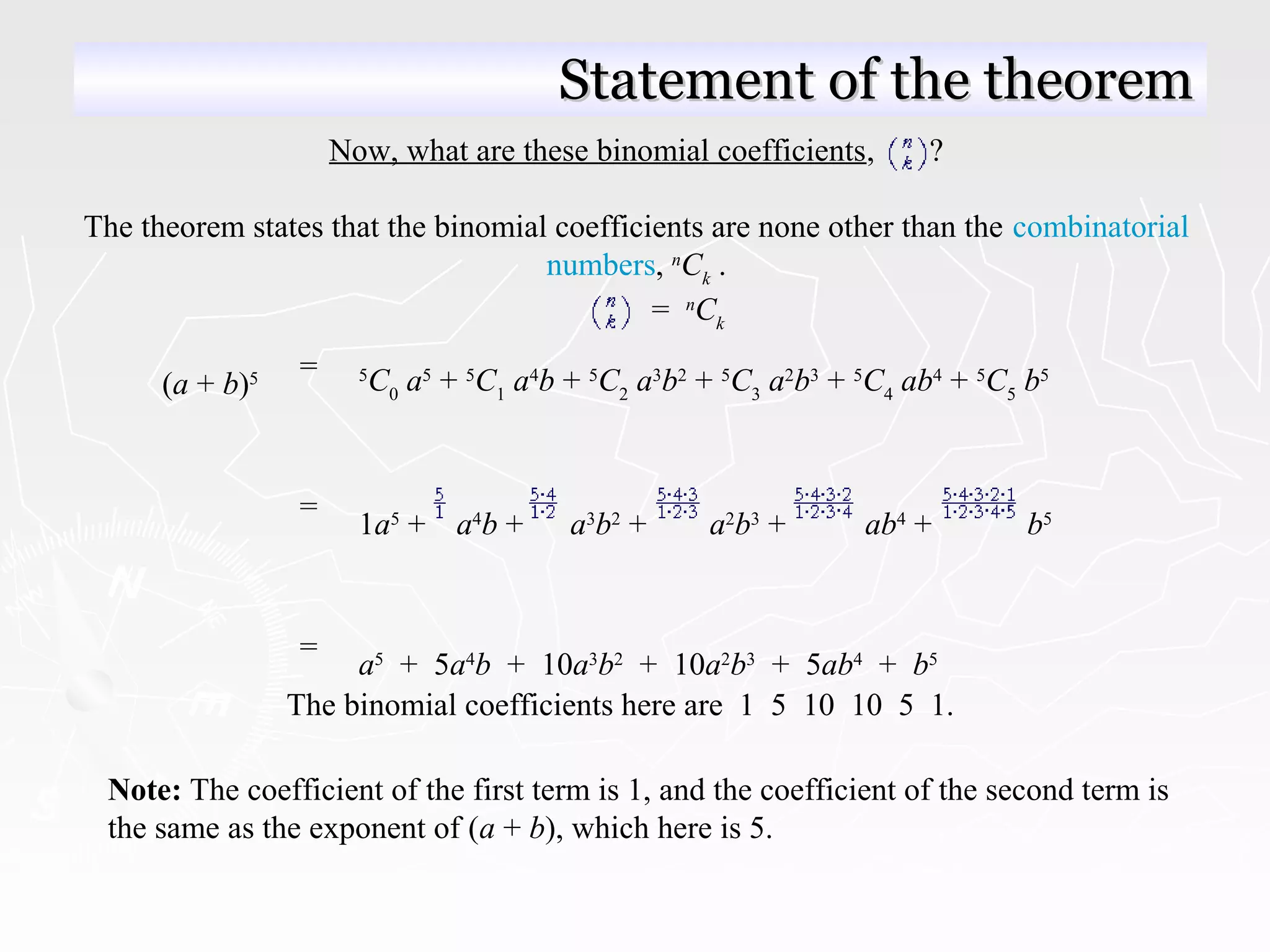 The Binomial Theorem Ppt