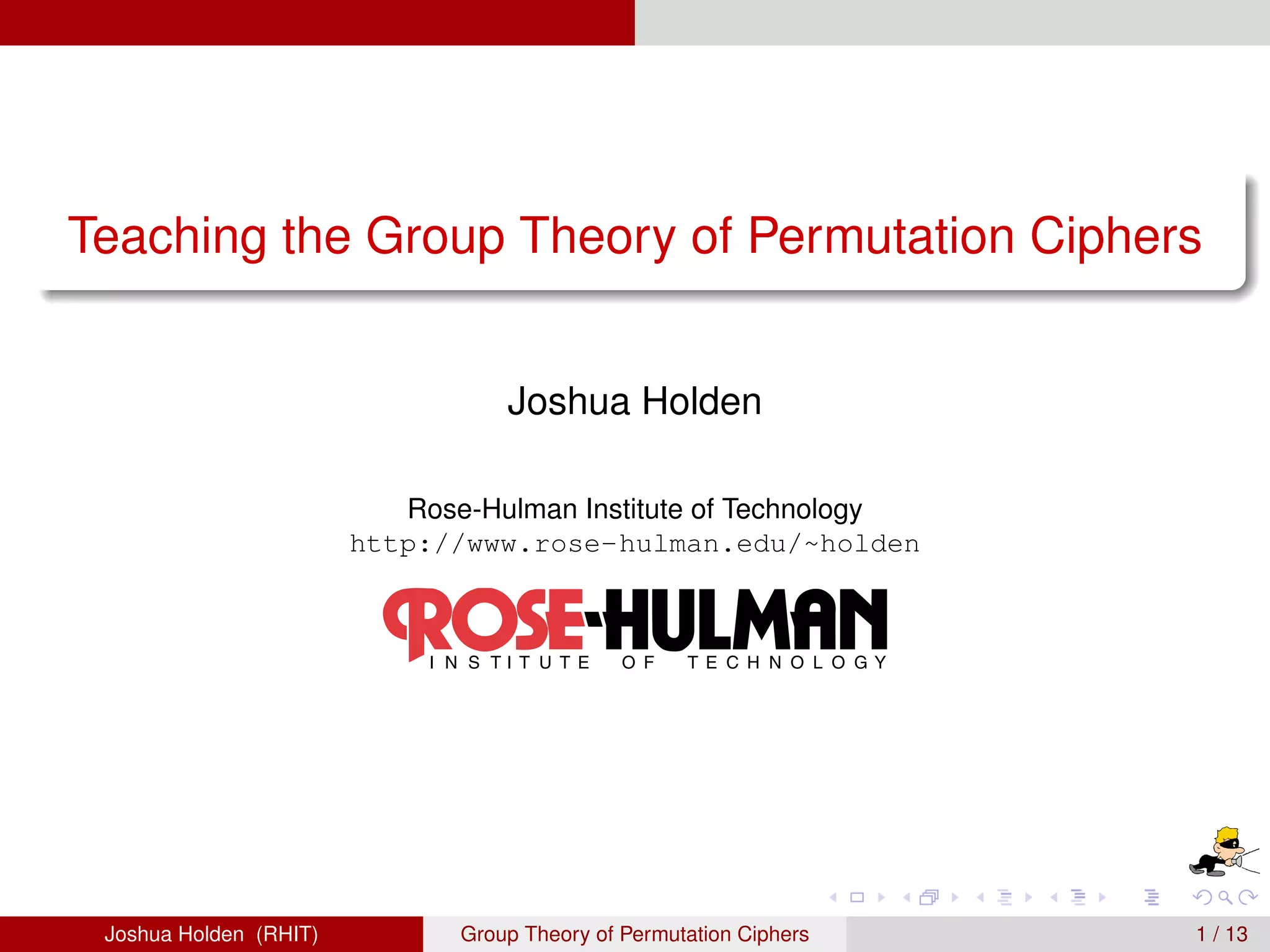 Teaching the Group Theory of Permutation Ciphers | PDF