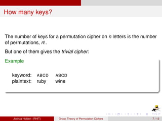 Teaching the Group Theory of Permutation Ciphers | PDF