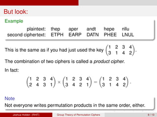 Teaching the Group Theory of Permutation Ciphers | PDF