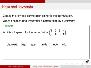 Teaching the Group Theory of Permutation Ciphers | PDF