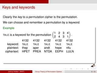 Teaching the Group Theory of Permutation Ciphers | PDF