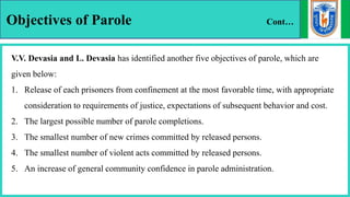Parole: Definition, Objectives, Conditions and Social Implication | PPTX