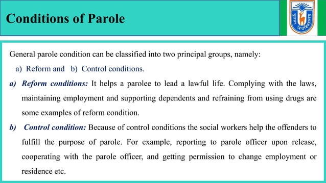 Parole: Definition, Objectives, Conditions and Social Implication ...