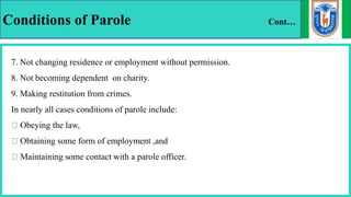 Parole: Definition, Objectives, Conditions and Social Implication | PPTX