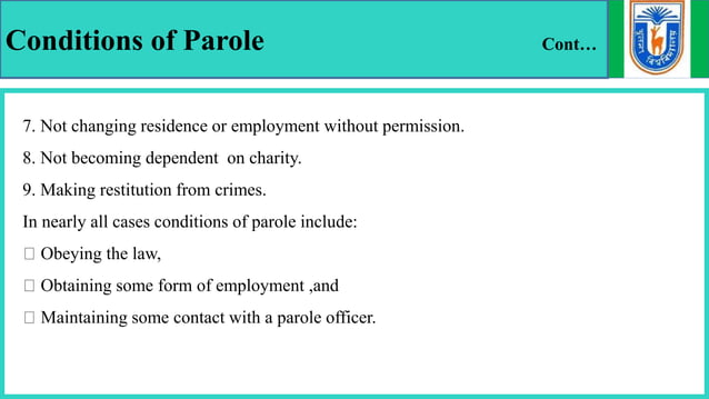 Parole: Definition, Objectives, Conditions and Social Implication ...