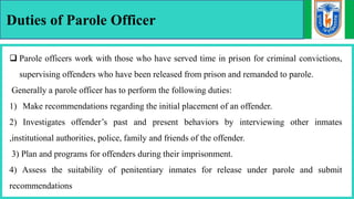 Parole: Definition, Objectives, Conditions and Social Implication | PPTX