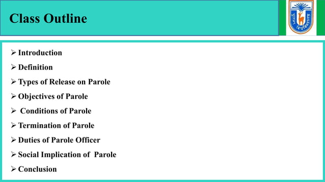 Parole: Definition, Objectives, Conditions and Social Implication ...