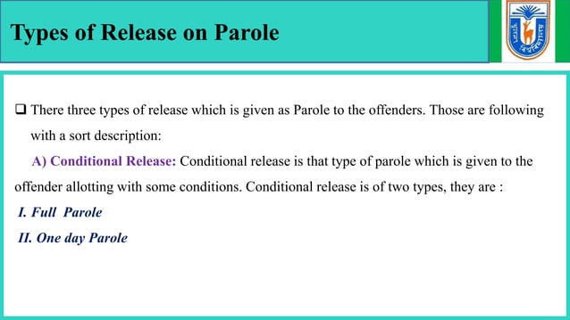 Parole: Definition, Objectives, Conditions and Social Implication ...