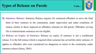 Parole: Definition, Objectives, Conditions and Social Implication | PPTX