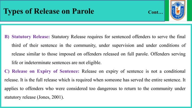 Parole: Definition, Objectives, Conditions and Social Implication ...