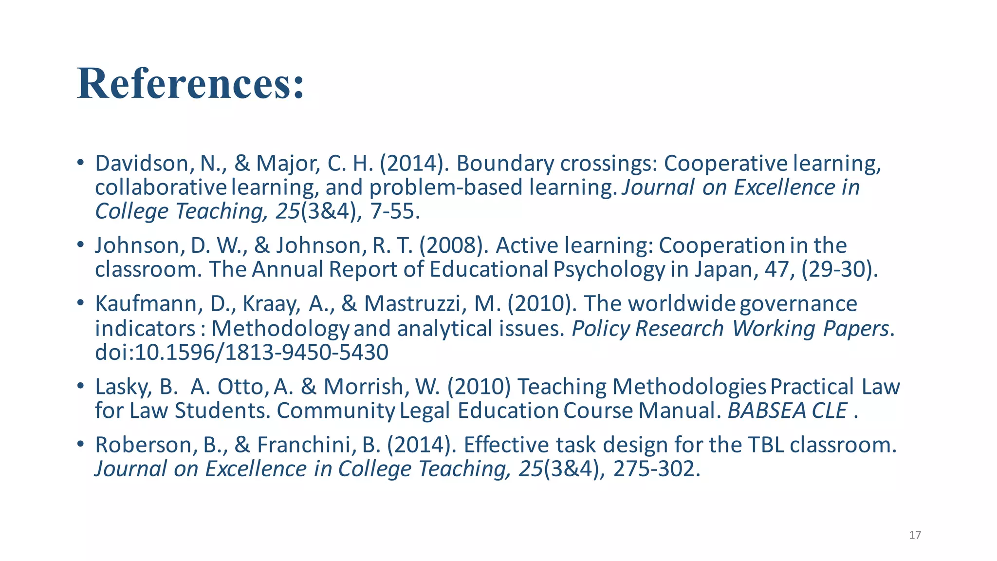 Group Work as an Interactive Teaching Approach | PDF