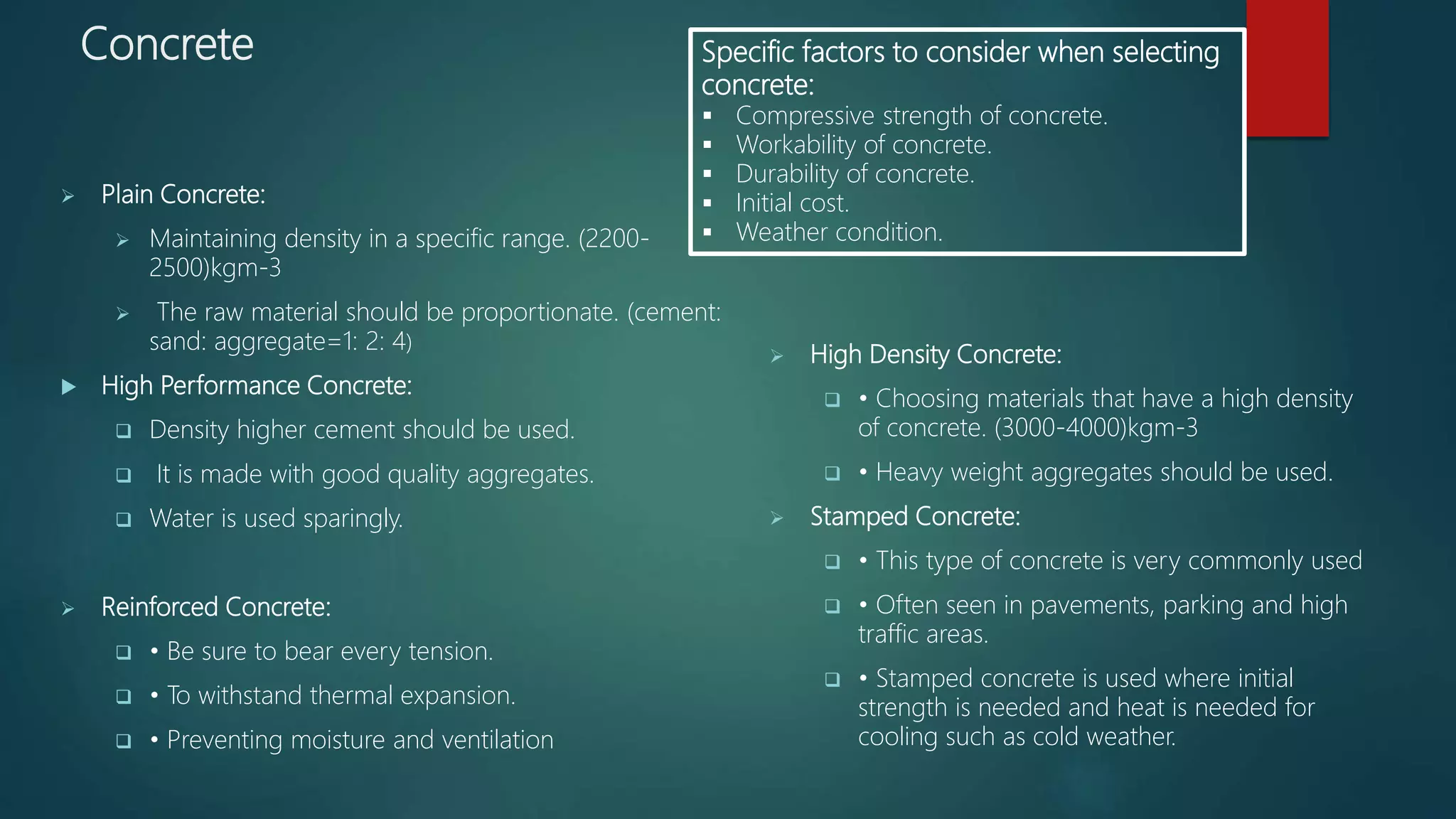 Selection criteria of building materials | PPTX
