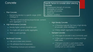 Selection criteria of building materials | PPTX