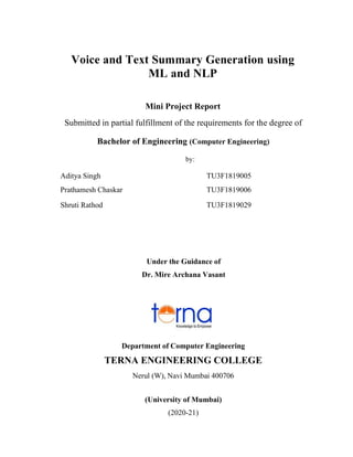 Group 04 te_a_mini project_ report | PDF