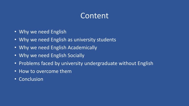 importance of learning english as university undergraduate | PPT