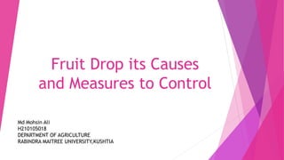 Fruit Drop its Causes and Measures to Control | PPTX