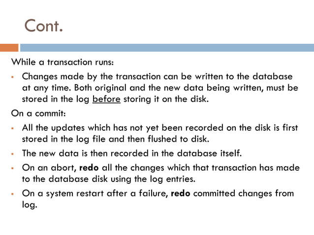 database recovery techniques | PPTX