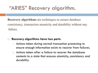 database recovery techniques | PPTX