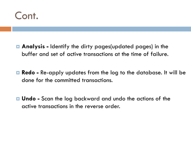 database recovery techniques | PPTX