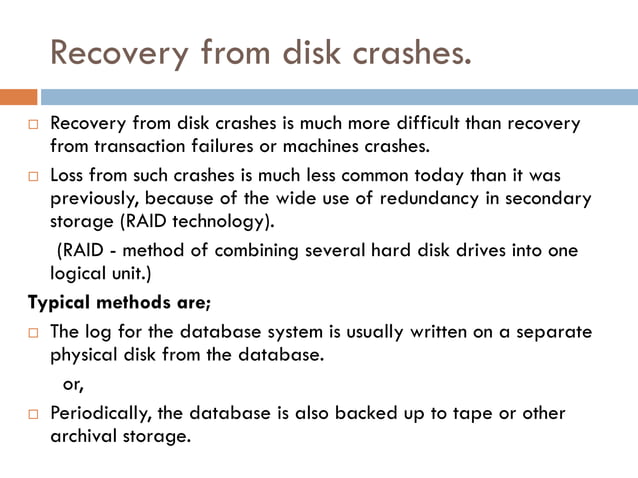 database recovery techniques | PPTX