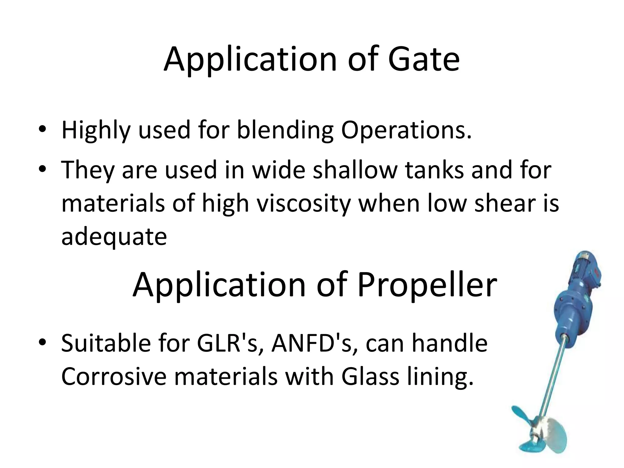 Application Of Agitator And Its Selection Ppt