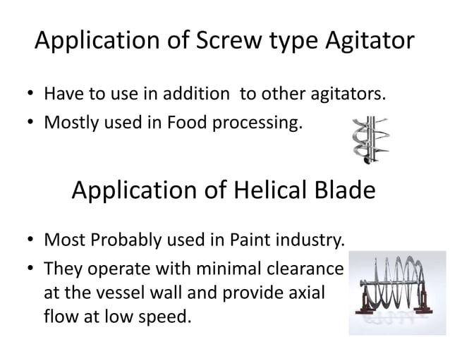 Application Of Agitator And Its Selection Ppt