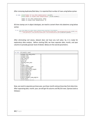 Brazilian Ecommerce OLIST Market Data Analysis | PDF