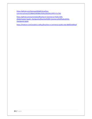 Brazilian Ecommerce OLIST Market Data Analysis | PDF