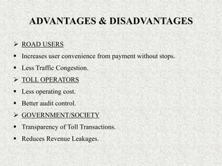 RFID BASED TOLL TAX COLLECTION SYSTEM | PPTX