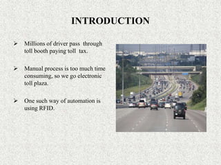 RFID BASED TOLL TAX COLLECTION SYSTEM | PPTX