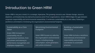 Green Human Resource Management and Sustainability | PPTX