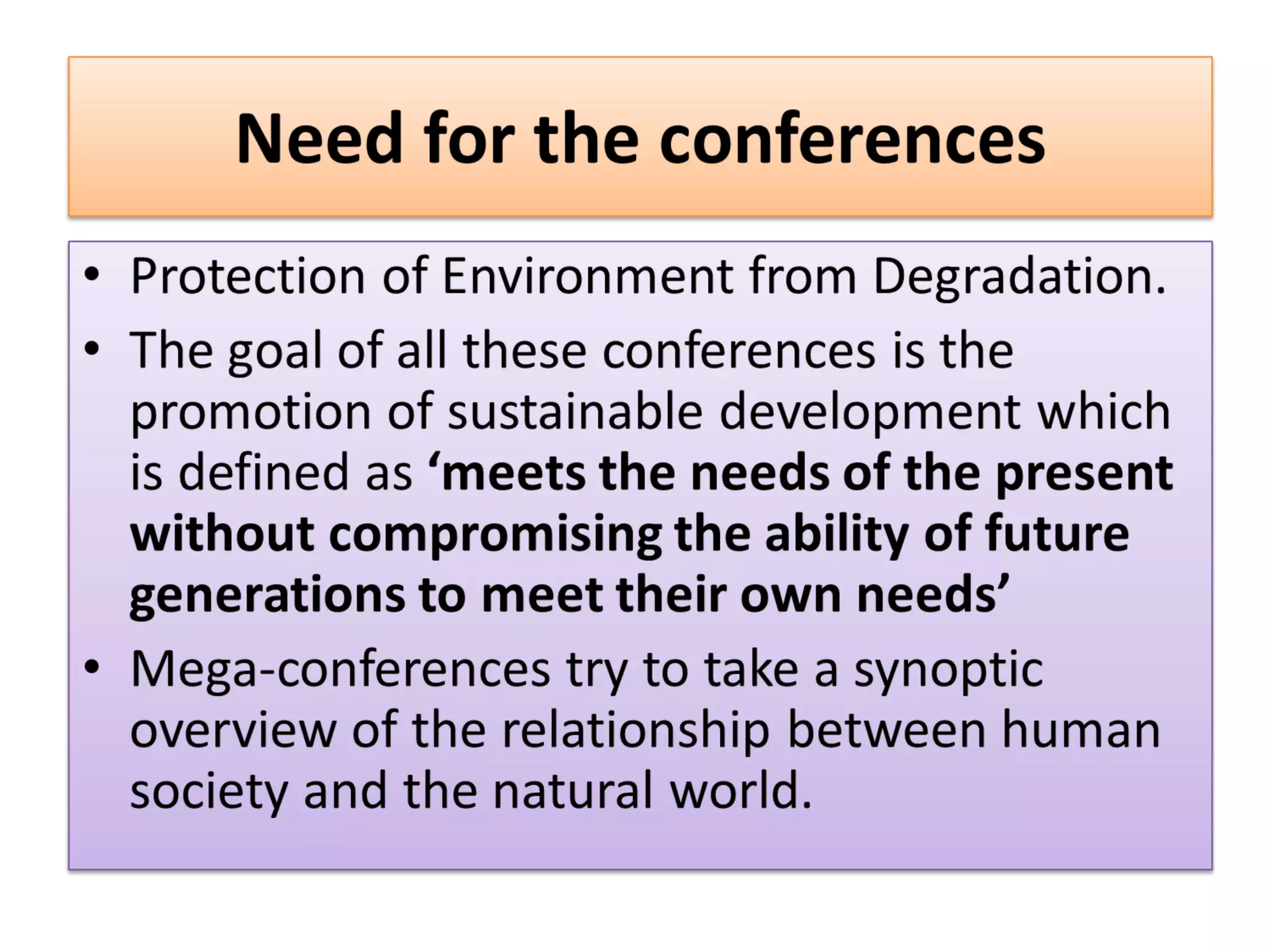 International Environmental Conferences, a short view | PPT