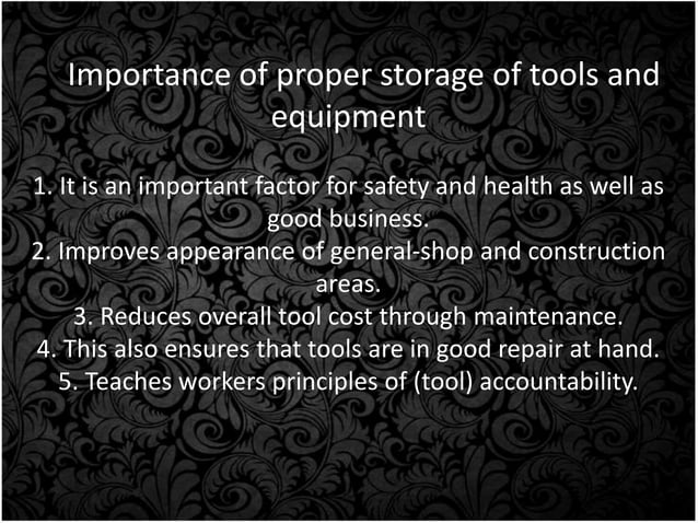 Group 1 Proper Storage of Tools & Equipment | PPTX