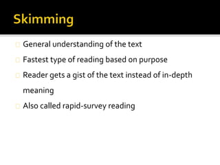 Reading Skills | PPTX | Education