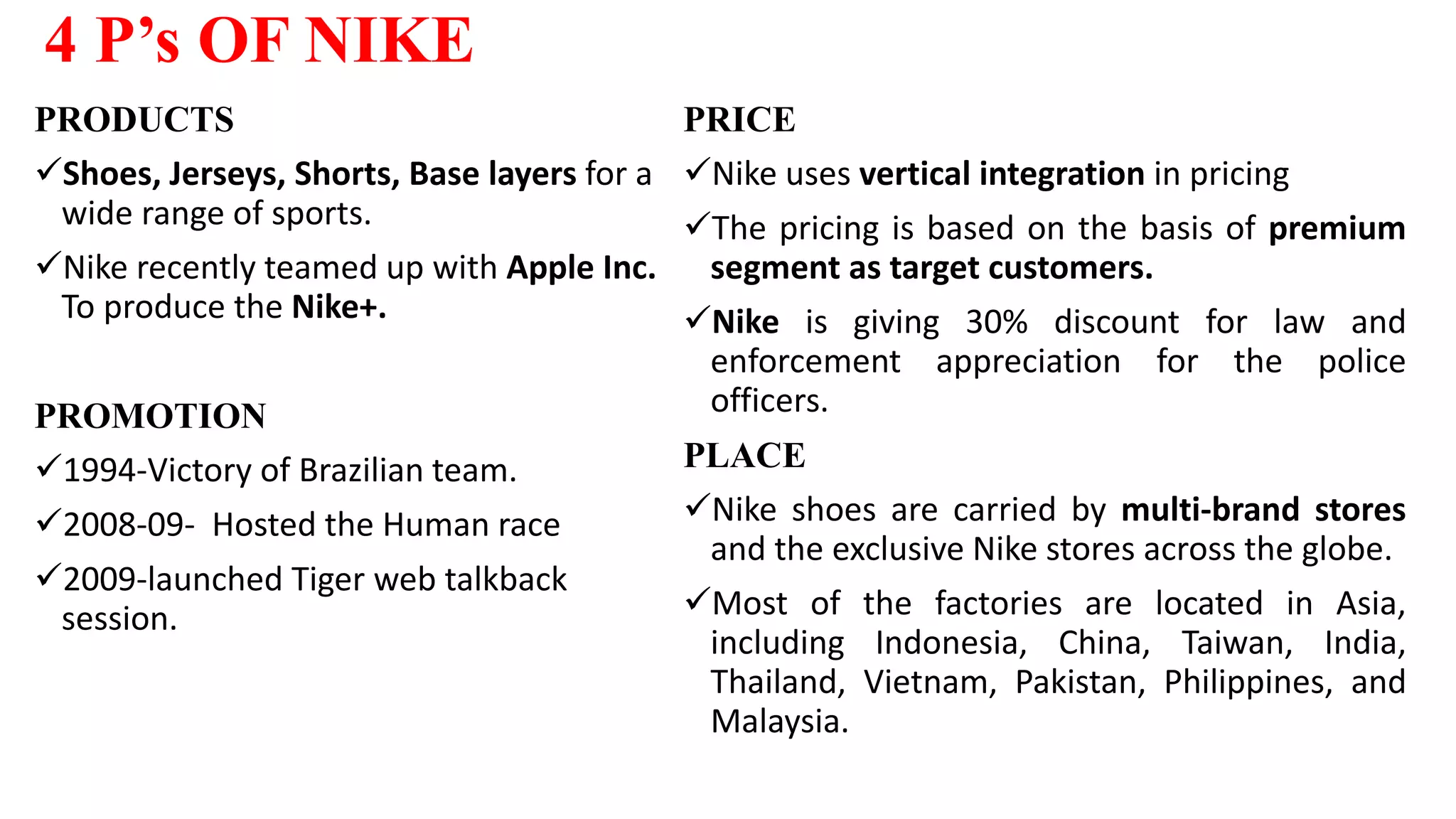 NIKE Marketing Management Case analysis | PPTX
